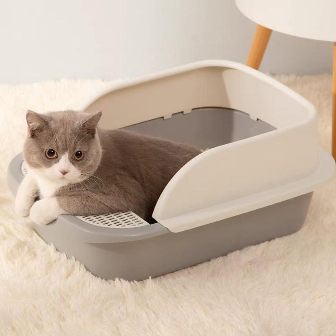 [SG STOCK] Cat Litter Box 60cm Litter Box High Fence Splash-Proof ...