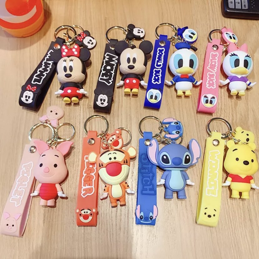 [SG Stock] Disney Cartoon Keychain Keyring (Mickey Minnie Donald Daisy ...