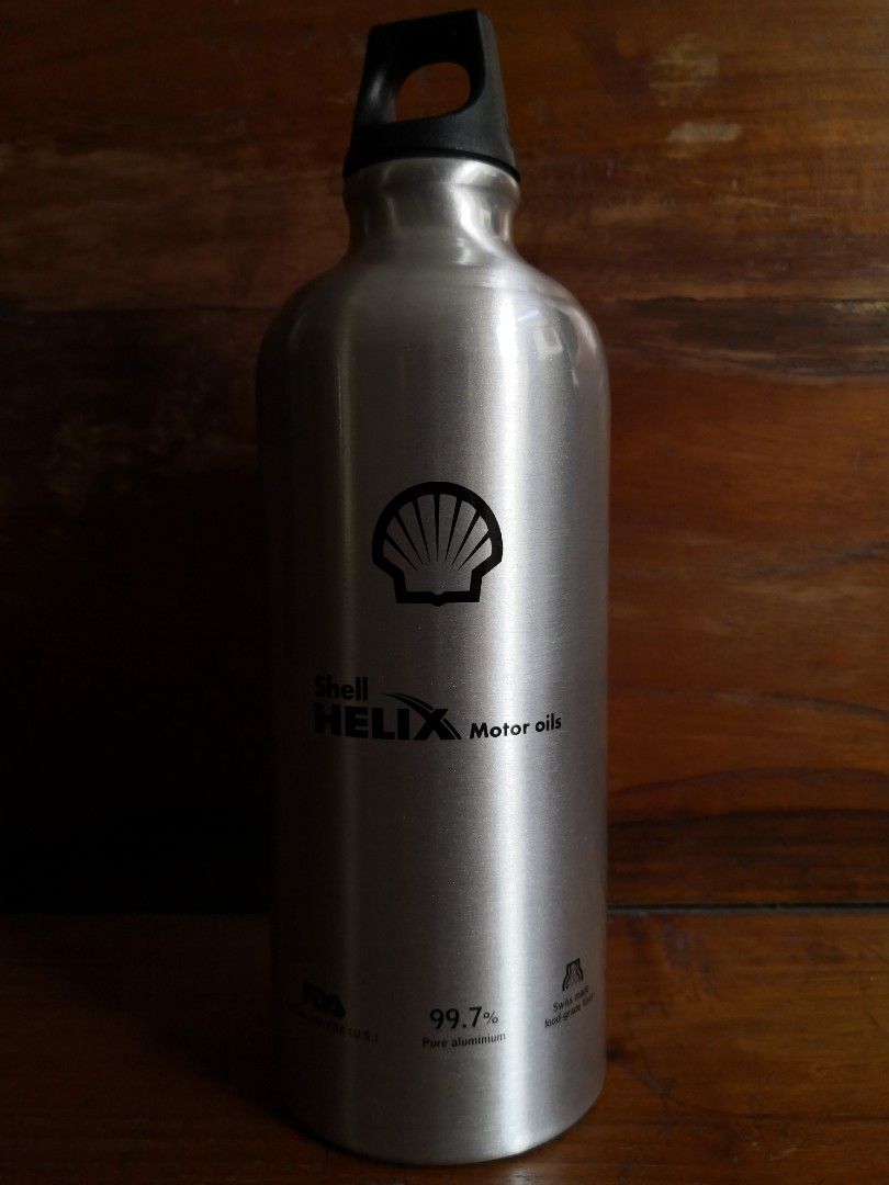 Shell Helix Motor Oils Pure Aluminium (99.7%) Water Bottle *Swiss made ...