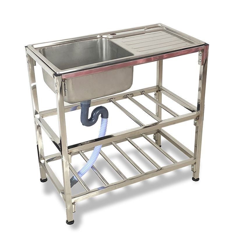 Simple stainless steel sink with stand platform sink single sink floor ...