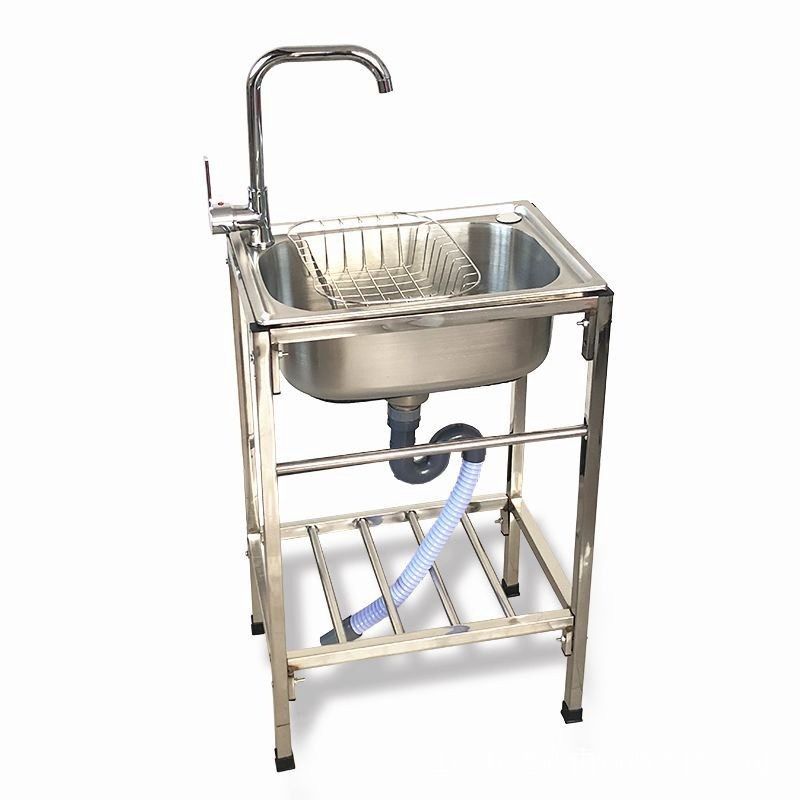 Simple stainless steel sink with stand platform sink single sink floor ...