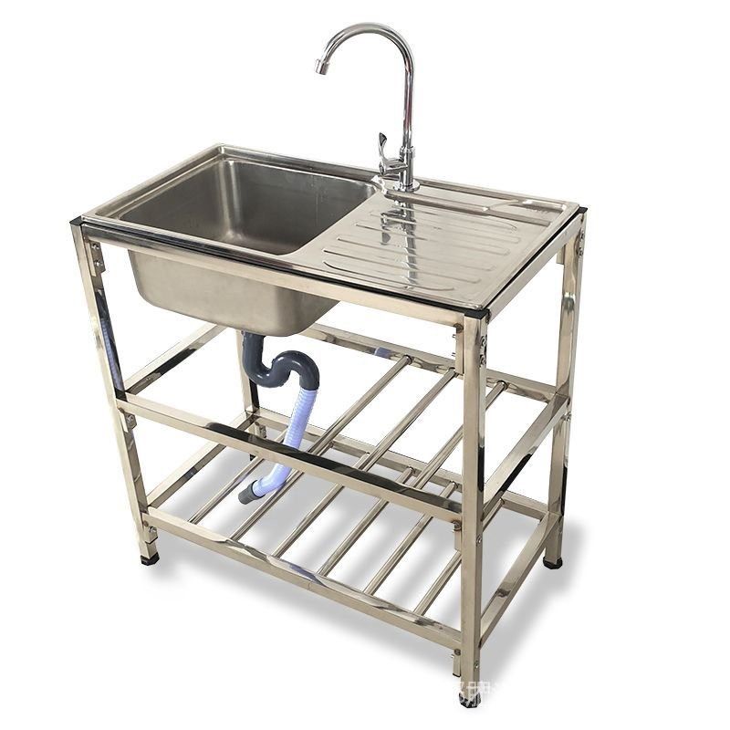 Simple stainless steel sink with stand platform sink single sink floor ...
