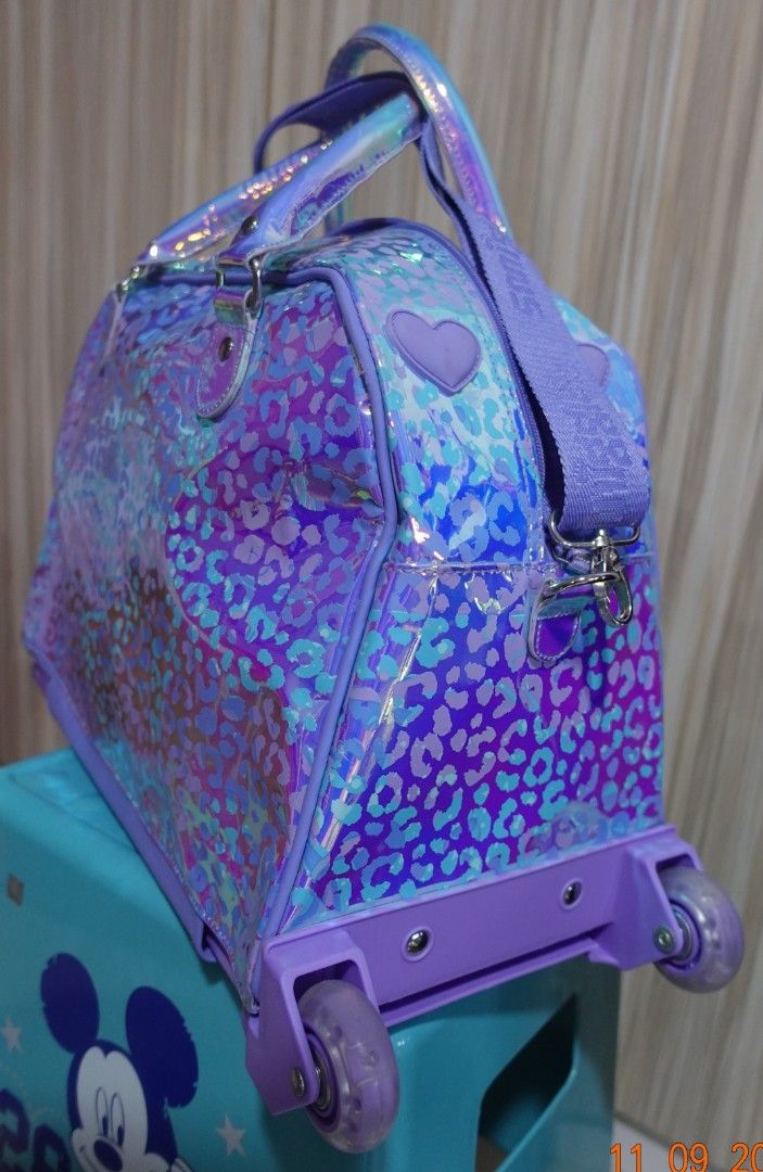 Smiggle Dreamy Weekender Bag Purple with Wheels for Kids Children ...