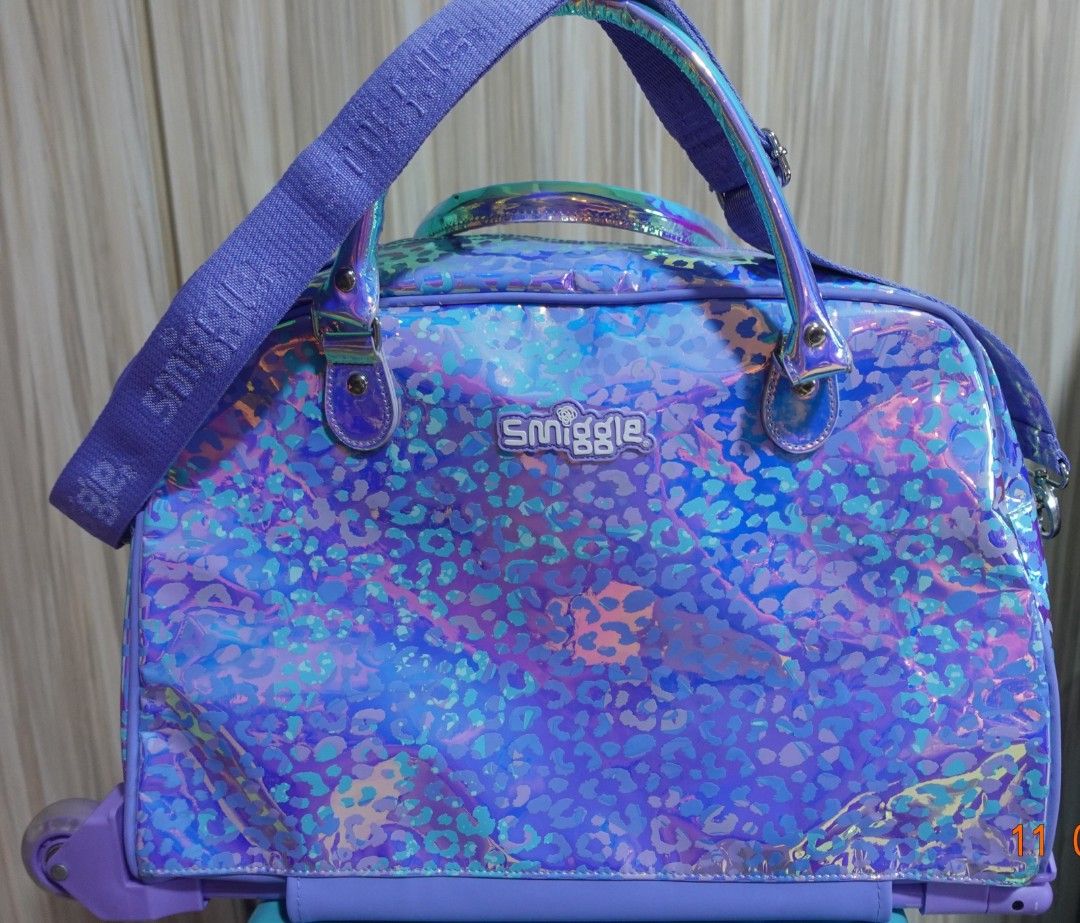 Smiggle Dreamy Weekender Bag Purple with Wheels for Kids Children ...
