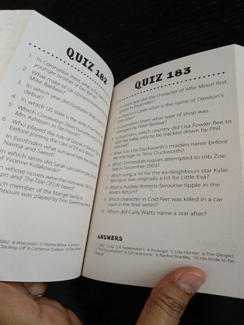 Soap Quiz Book 3000s quizzes, Hobbies & Toys, Books & Magazines ...