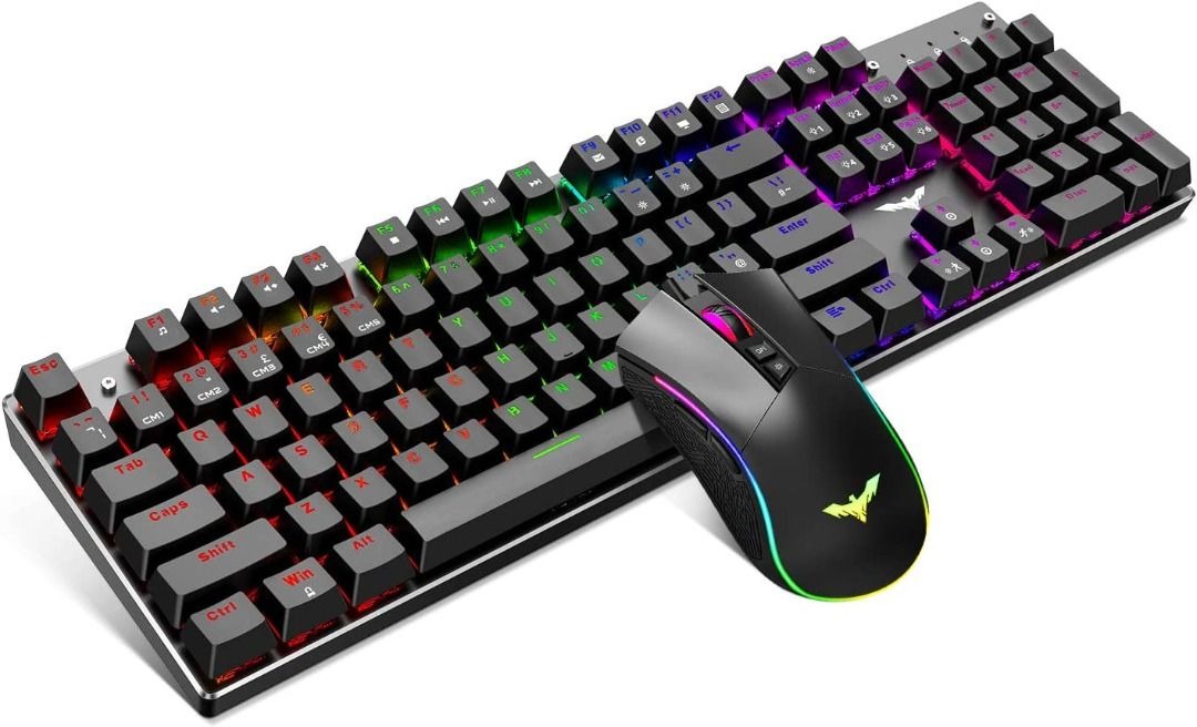 T351Wired Havit Mechanical Gaming Keyboard and RGB Mouse Combo Set UK ...