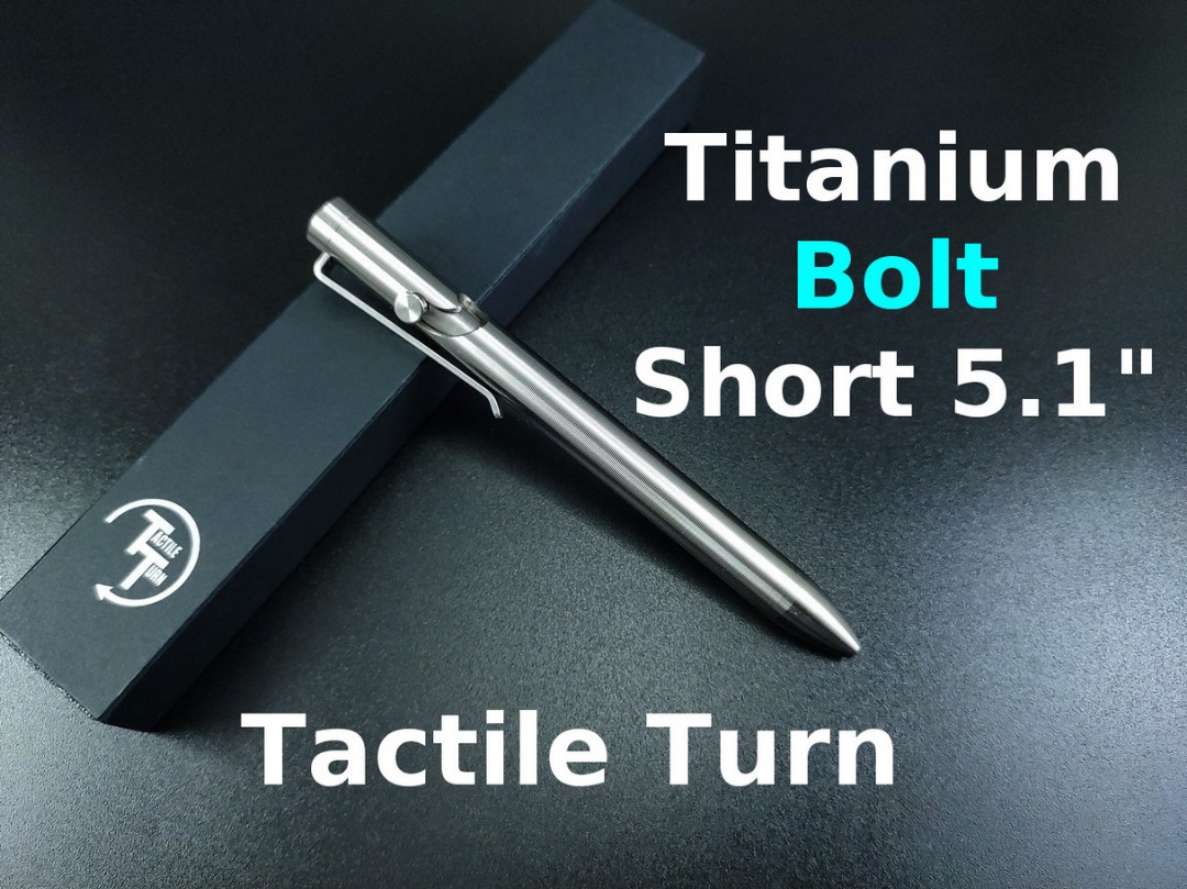 Tactile Turn Bolt Action Pen Titanium Short, Hobbies & Toys, Stationary ...