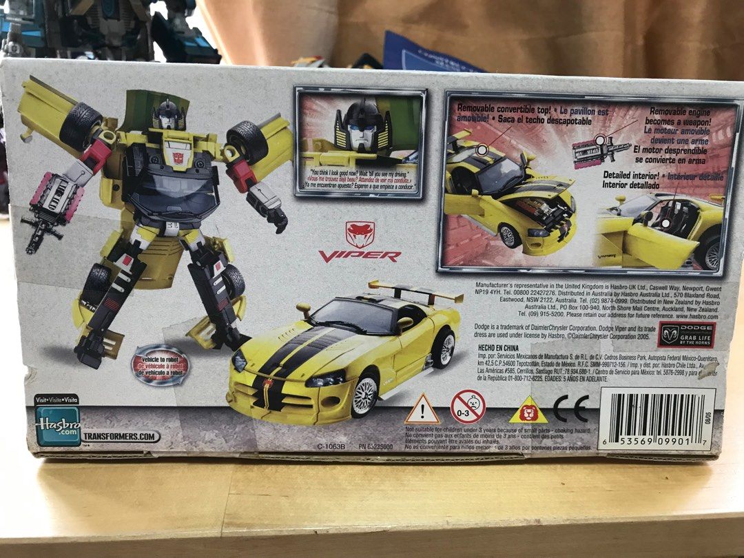 變形金剛transformers AT19 Dodge Viper Sunstreaker, 興趣及遊戲, 玩具 & 遊戲類 - Carousell