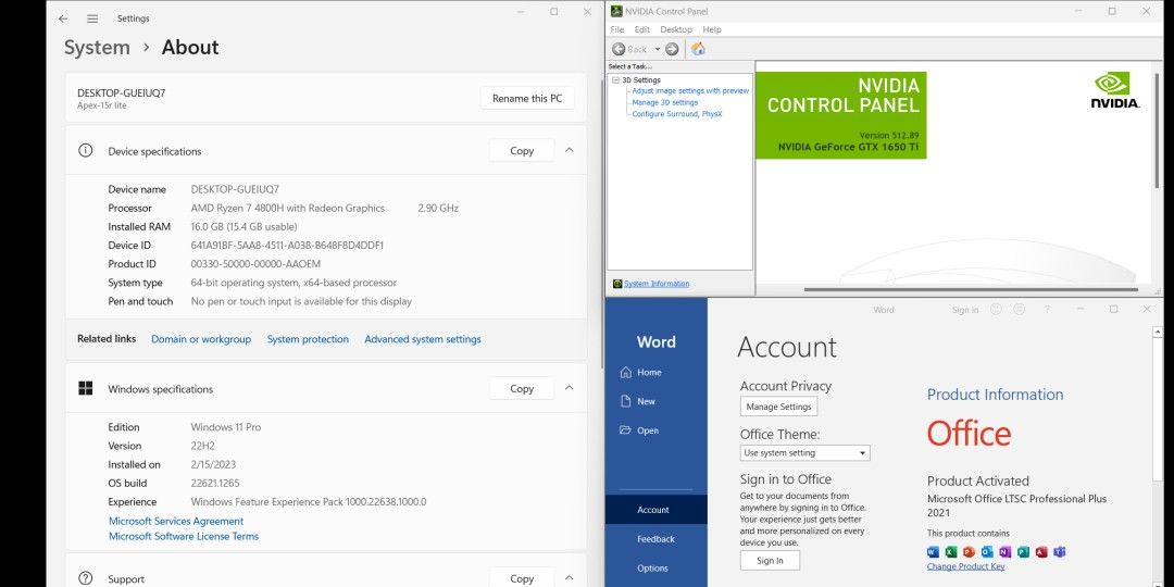 (U.P $2035) Aftershock Apex 15 Ryzen 7 4800H|GTX 1650Ti|16GB DDR4 ...
