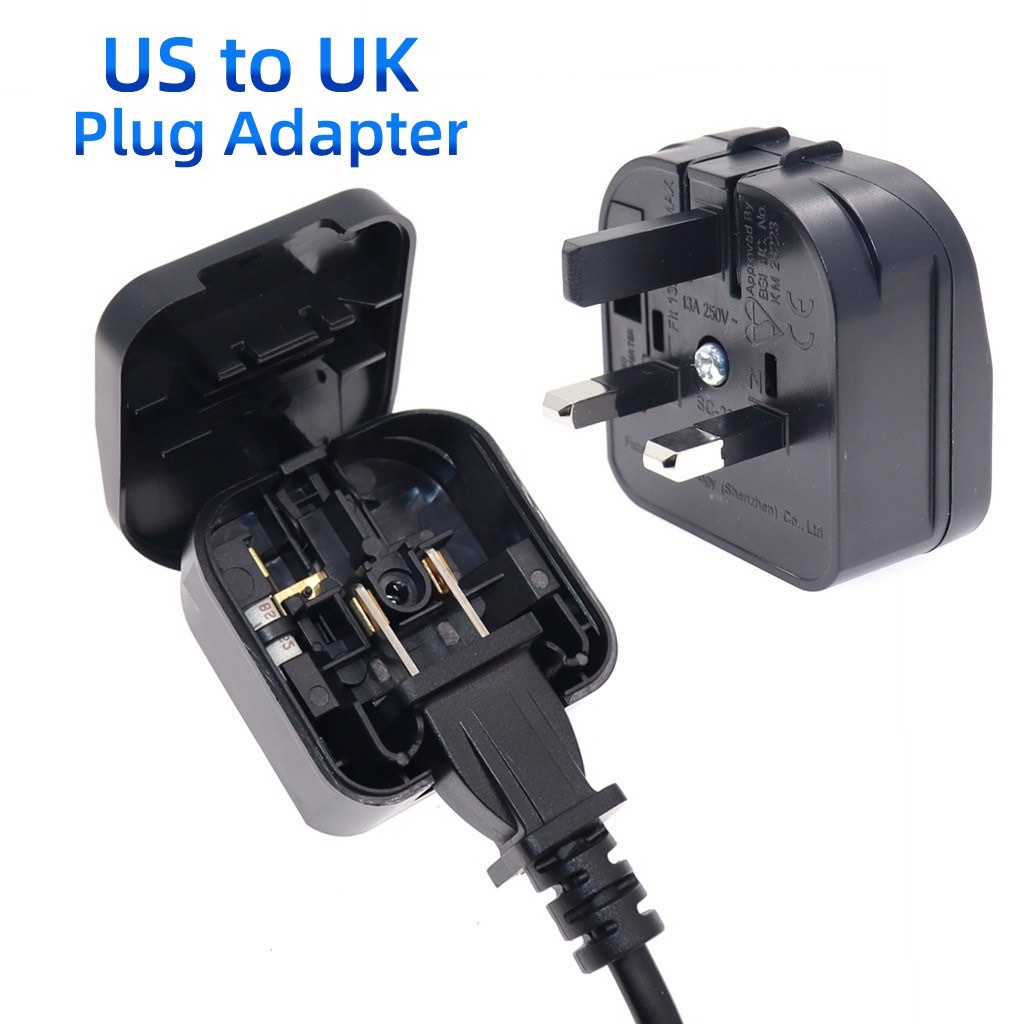 US To UK Type-A To Type-G Power Adapter converter 2 Pins To 3 Pins ...