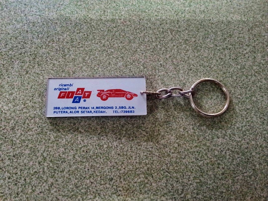 Vintage Fiat Ricambi Original x Abarth Keychain/Rantai Kunci Lama ...