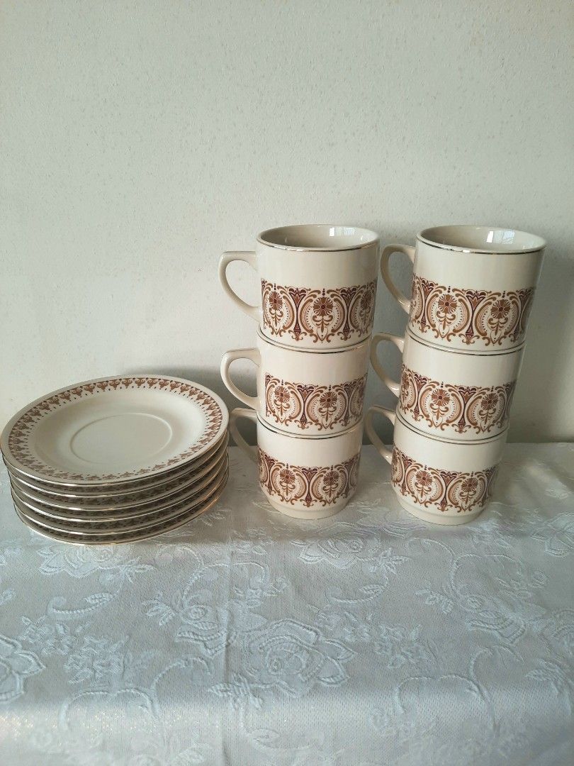 Vintage Kunlun Stoneware Cups Set, Furniture & Home Living, Kitchenware ...
