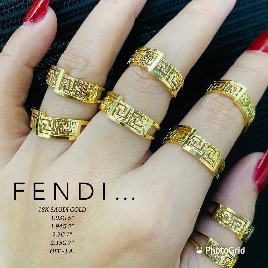 18K Saudi Gold fendi ring, Women's Fashion, Jewelry & Organizers, Rings ...