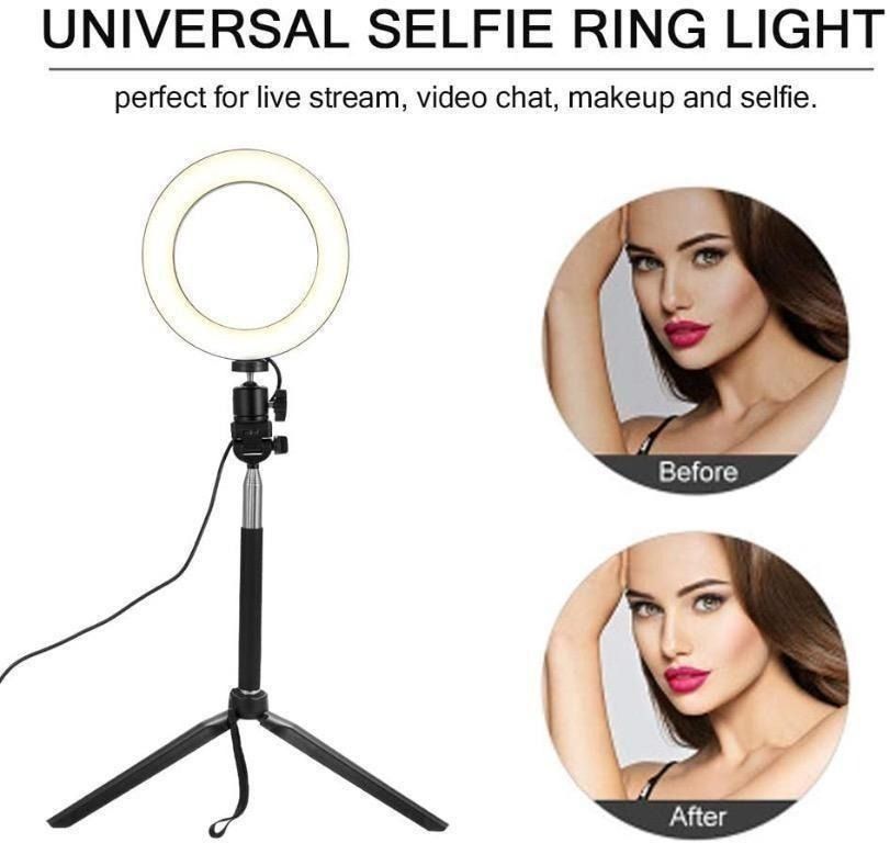 3221) USB Ring Light,Docooler 6inch Ring Light with Stand, 3-Colors ...