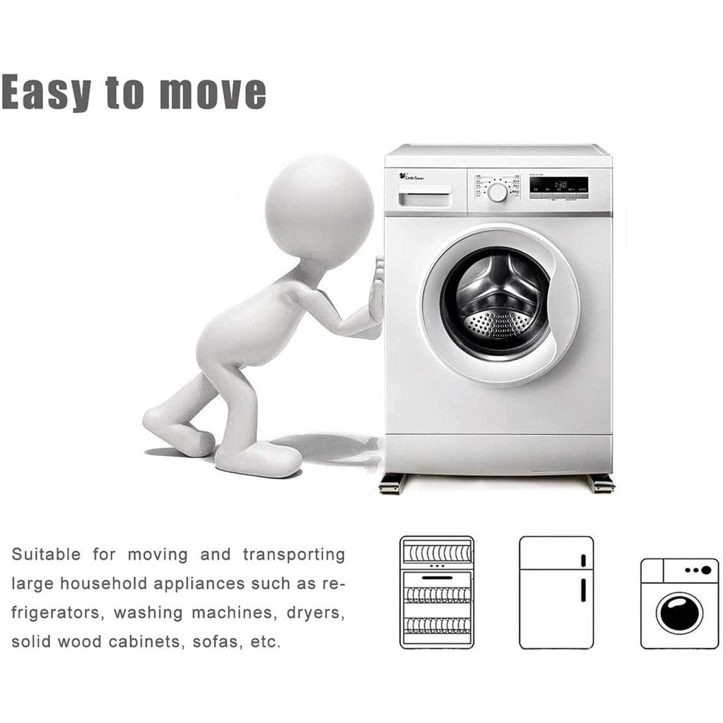 Adjustable Washing Machine Bases Fridge Stand Moving Cart Expandable ...