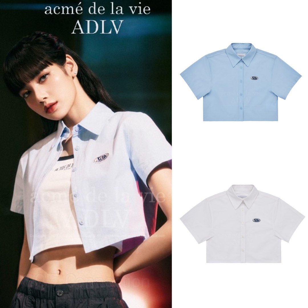 [ADLV X LISA] Circle Wappen Crop Shirt, Men's Fashion, Tops & Sets ...