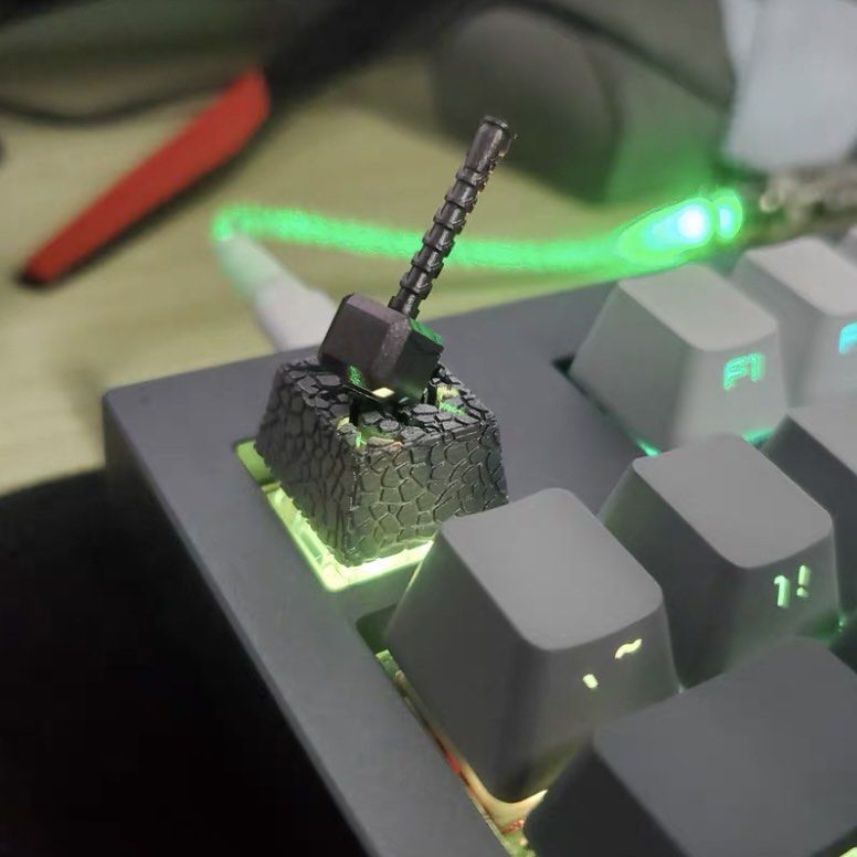 Artisan Keycaps Thor Battle Hammer, Computers & Tech, Parts ...