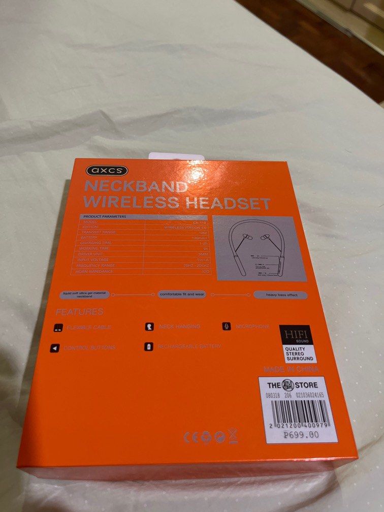 AXCS Neckband Wireless Headset, Audio, Headphones & Headsets on Carousell