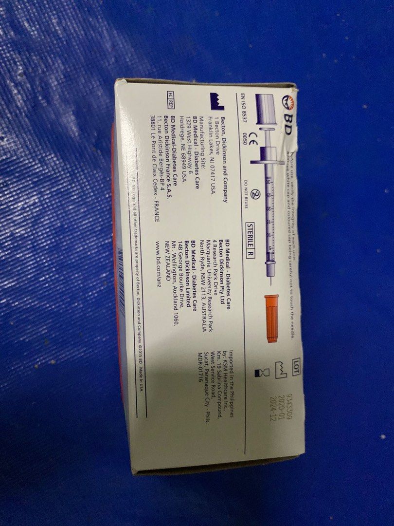 BD insulin syringe with sterile interior. Each packet @4$ Take all can ...