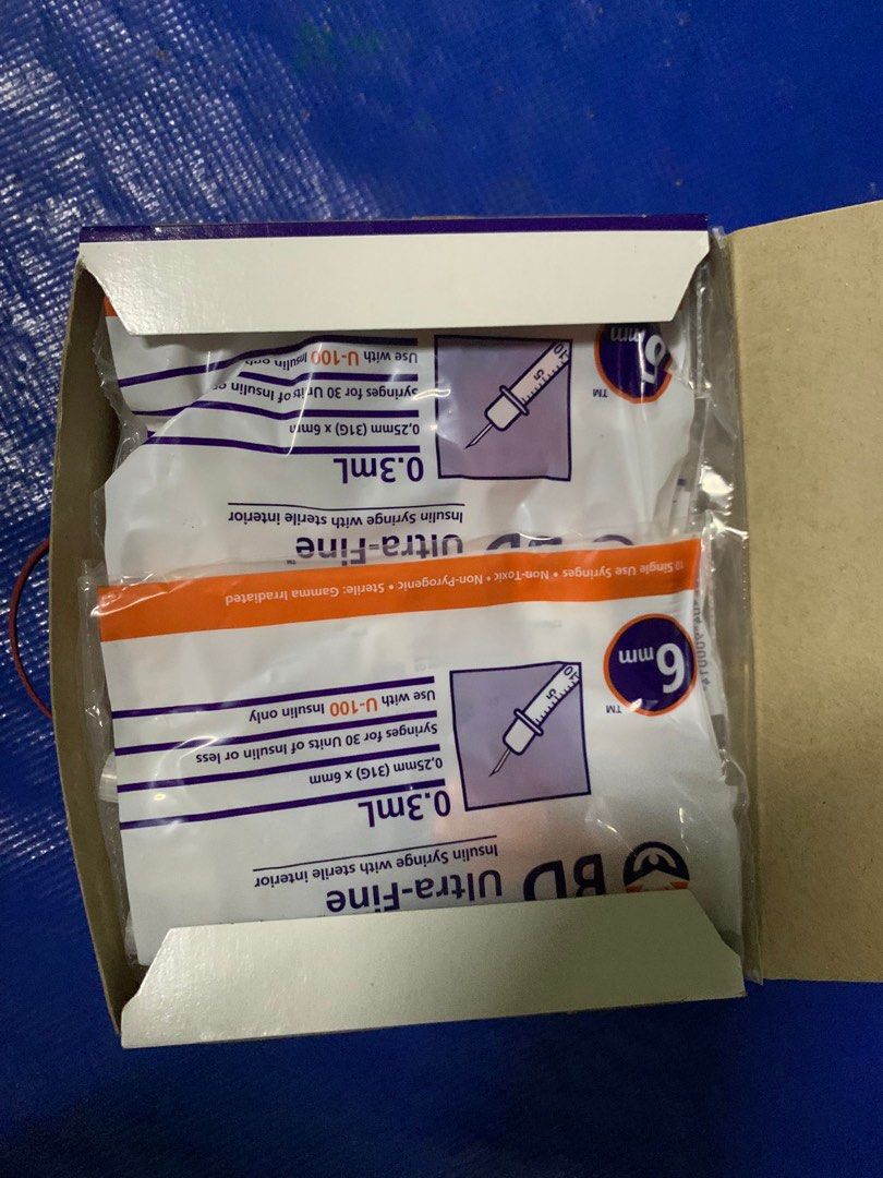 BD insulin syringe with sterile interior. Each packet @4$ Take all can ...