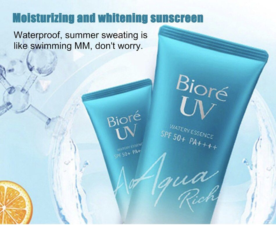 Biore Sunscreen UV Aqua Rich Watery Gel Sunscreen SPF50+ PA++++, Beauty & Personal Care, Face ...