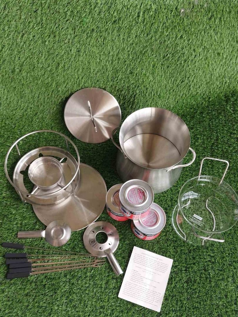 Bodum Stainless-Steel Fondue with Glass Insert with FREE 3 cans gel ...
