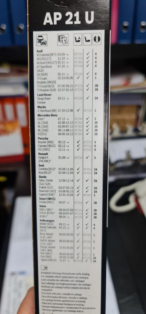 Bosch Wiper Blade Aerotwin AP21U & AP24U [For continental cars], Car Accessories, Accessories on ...