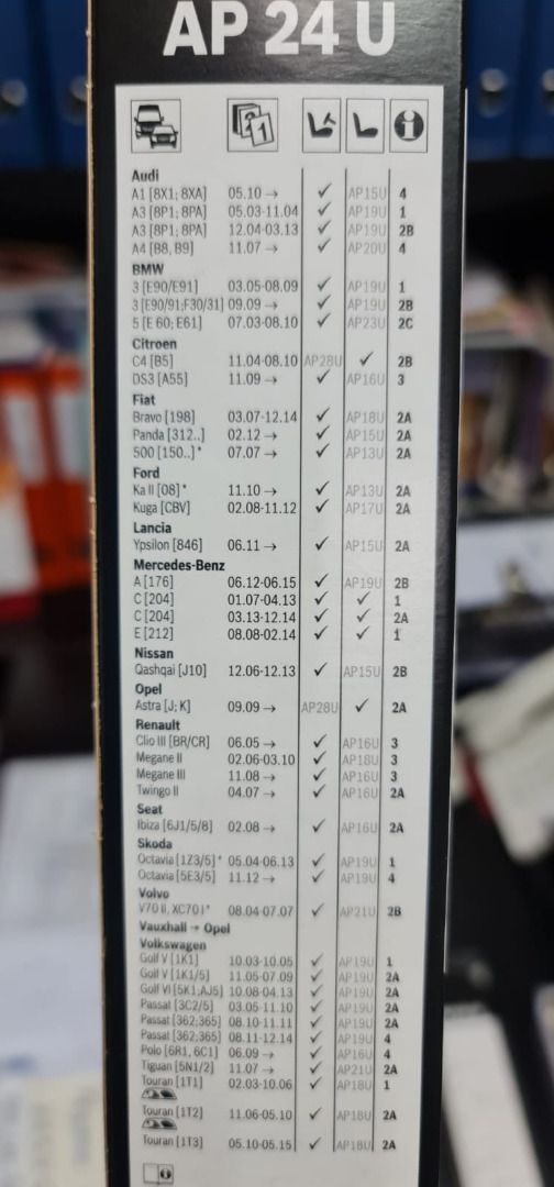 Bosch Wiper Blade Aerotwin AP21U & AP24U [For continental cars], Car ...