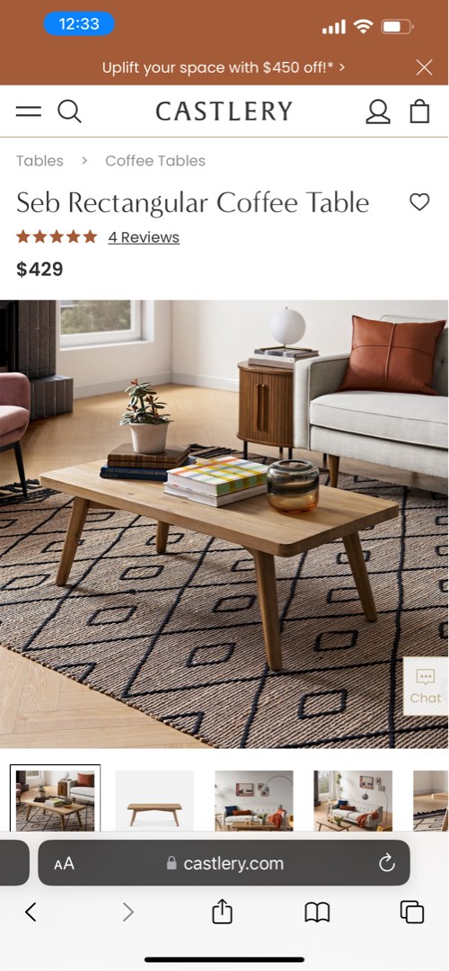 Castlery seb coffee table, Furniture & Home Living, Furniture, Tables ...