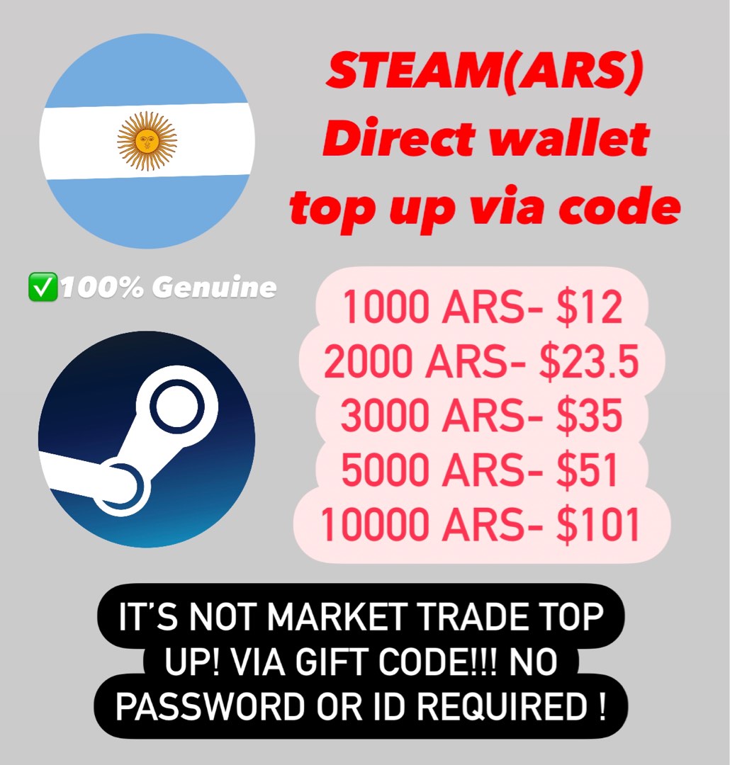 [CHEAPEST] STEAM ARS Argentina/Via code, Video Gaming, Gaming ...