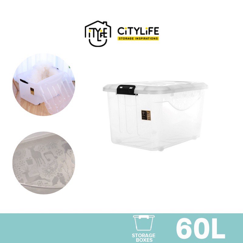 citylife 60l & 30l storage box with wheels, Furniture & Home Living ...