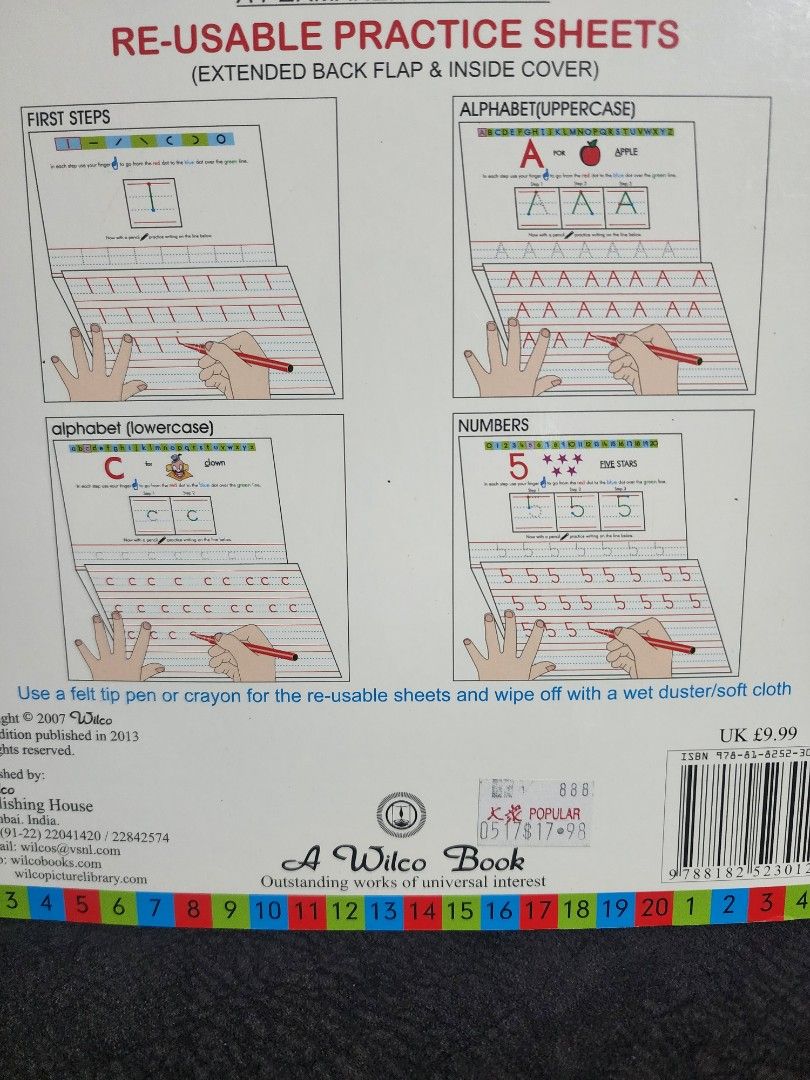 Complete handwriting fun alphabets and number book with wipe clean ...