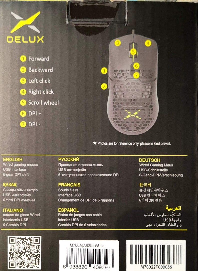 Delux M700A RGB Wired Gaming Mouse Honeycomb Design A825 White, Computers & Tech, Parts ...