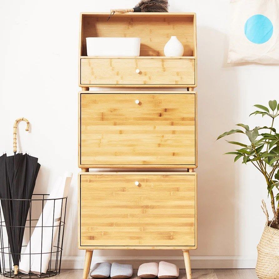 DEZORITE Bamboo Shoe Storage Cabinet, Furniture & Home Living ...