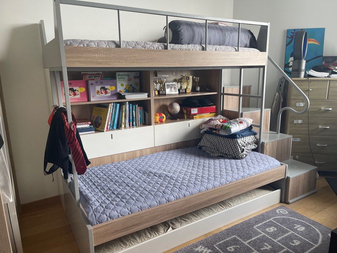 Double decker beds with lots of storage, Furniture & Home Living ...
