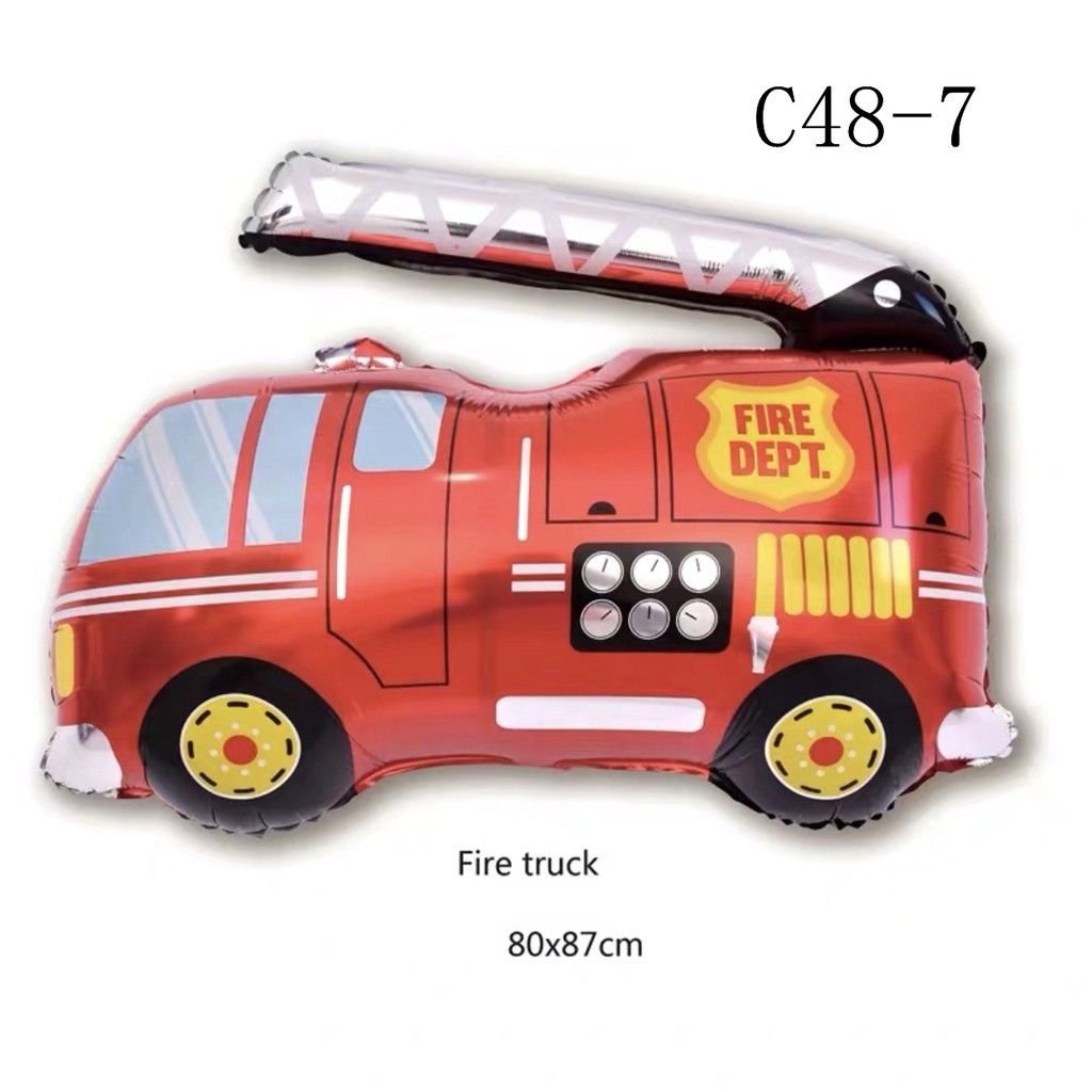 Fire engine truck aluminium foil balloon inflatable boy birthday party ...