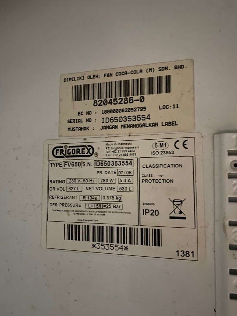 Frigorex 627L chiller refrigerator, TV & Home Appliances, Kitchen ...