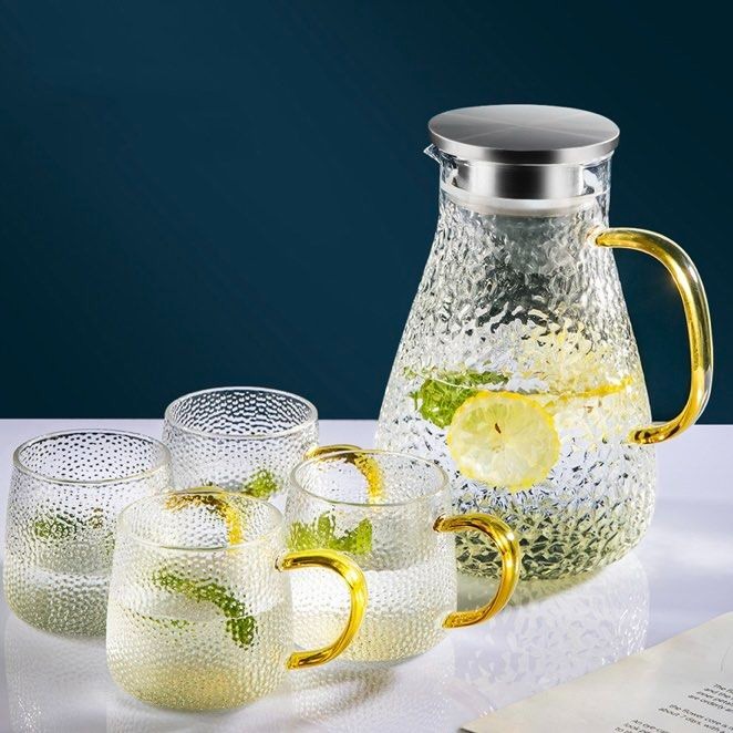 Glass Pitcher Set - High Borosilicate Glass, Furniture & Home Living ...