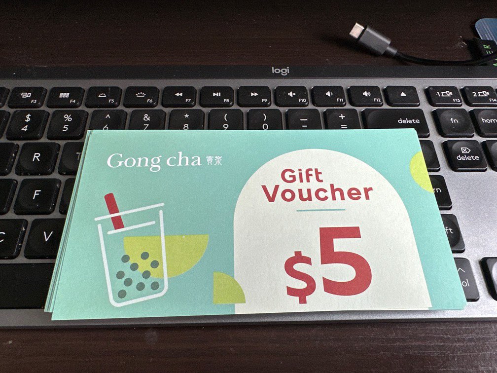 Gong Cha (bubble Tea) Vouchers 17X SGD5 ($85) expiring Dec 2023 ...