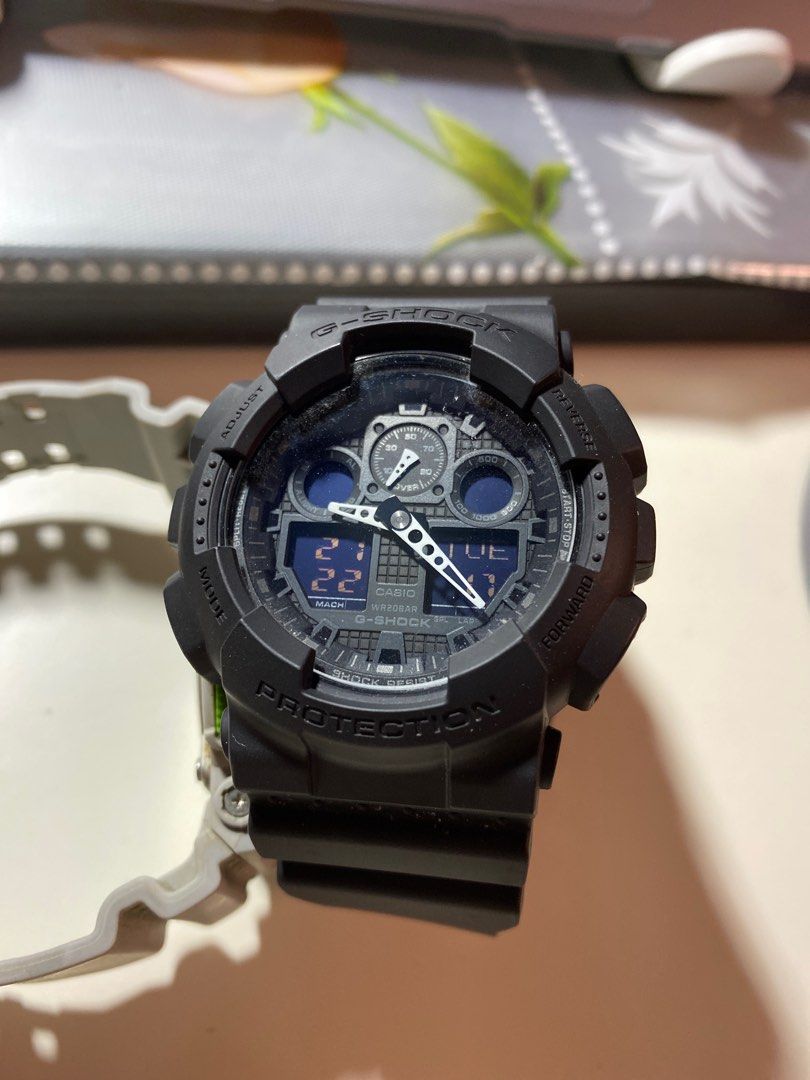 G-Shock GA-100 Military All Black Special Edition, 名牌, 手錶 - Carousell