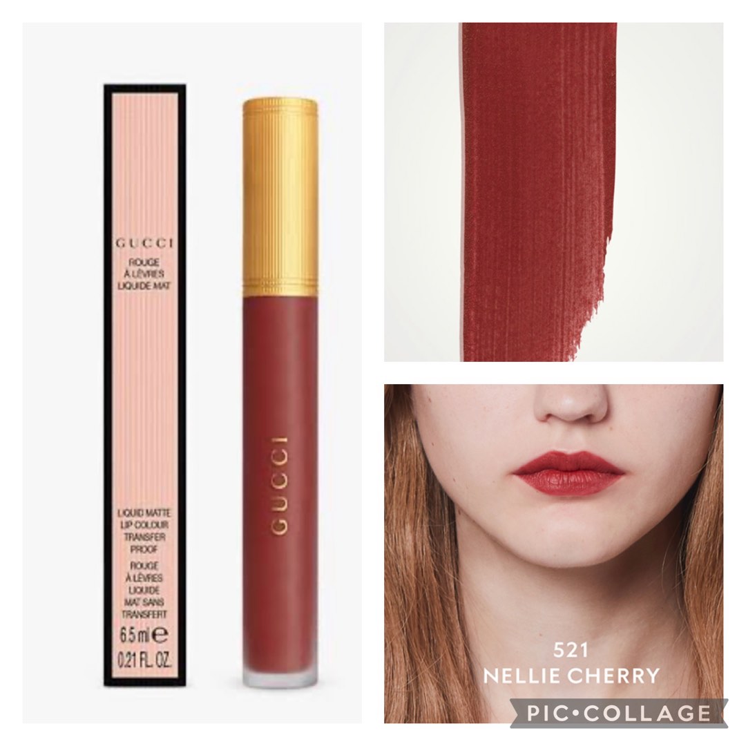 GUCCI Rouge Liquid Matte Lip Color 6.5ML Nellie Cherry on Carousell