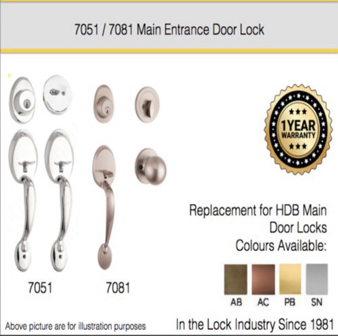 HDB door set -PB color, Furniture & Home Living, Security & Locks ...