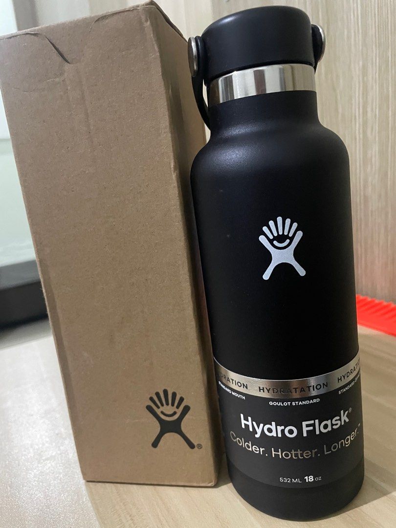 Hydro Flask 18 oz Black Standard Mouth, Furniture & Home Living, Kitchenware & Tableware, Water ...