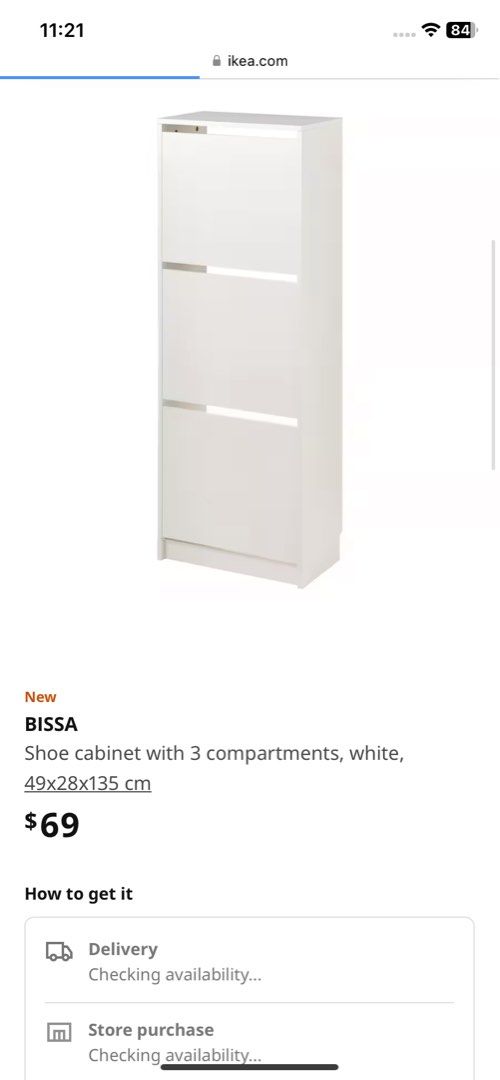 IKEA Bissa shoe cabinet with three compartments, Furniture & Home ...