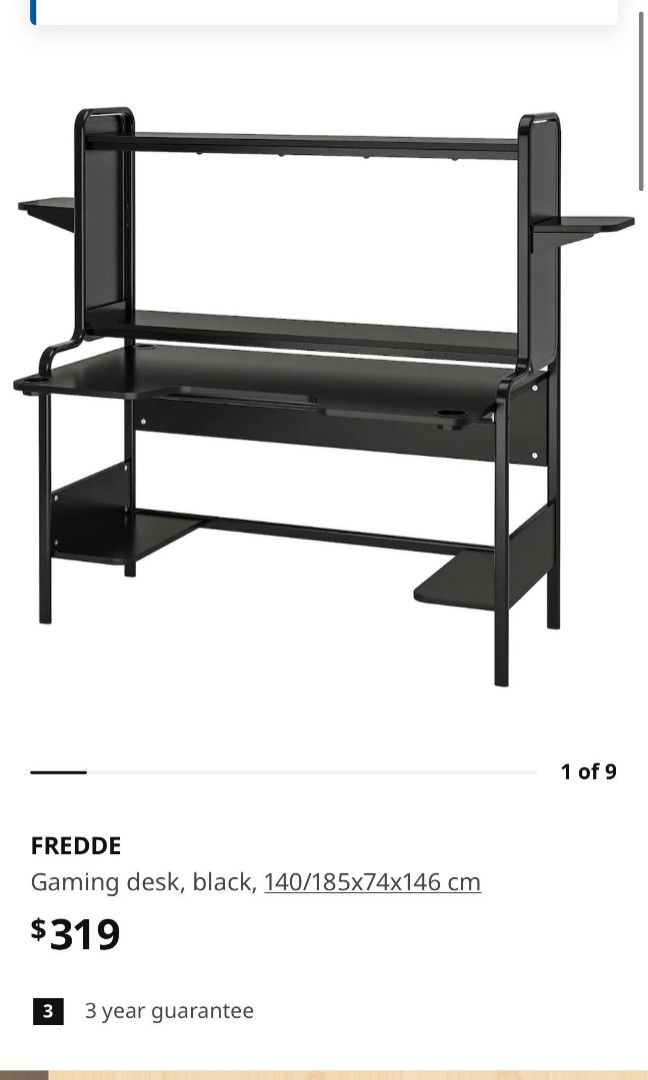 IKEA FREDDE gaming desk gaming table, Furniture & Home Living ...