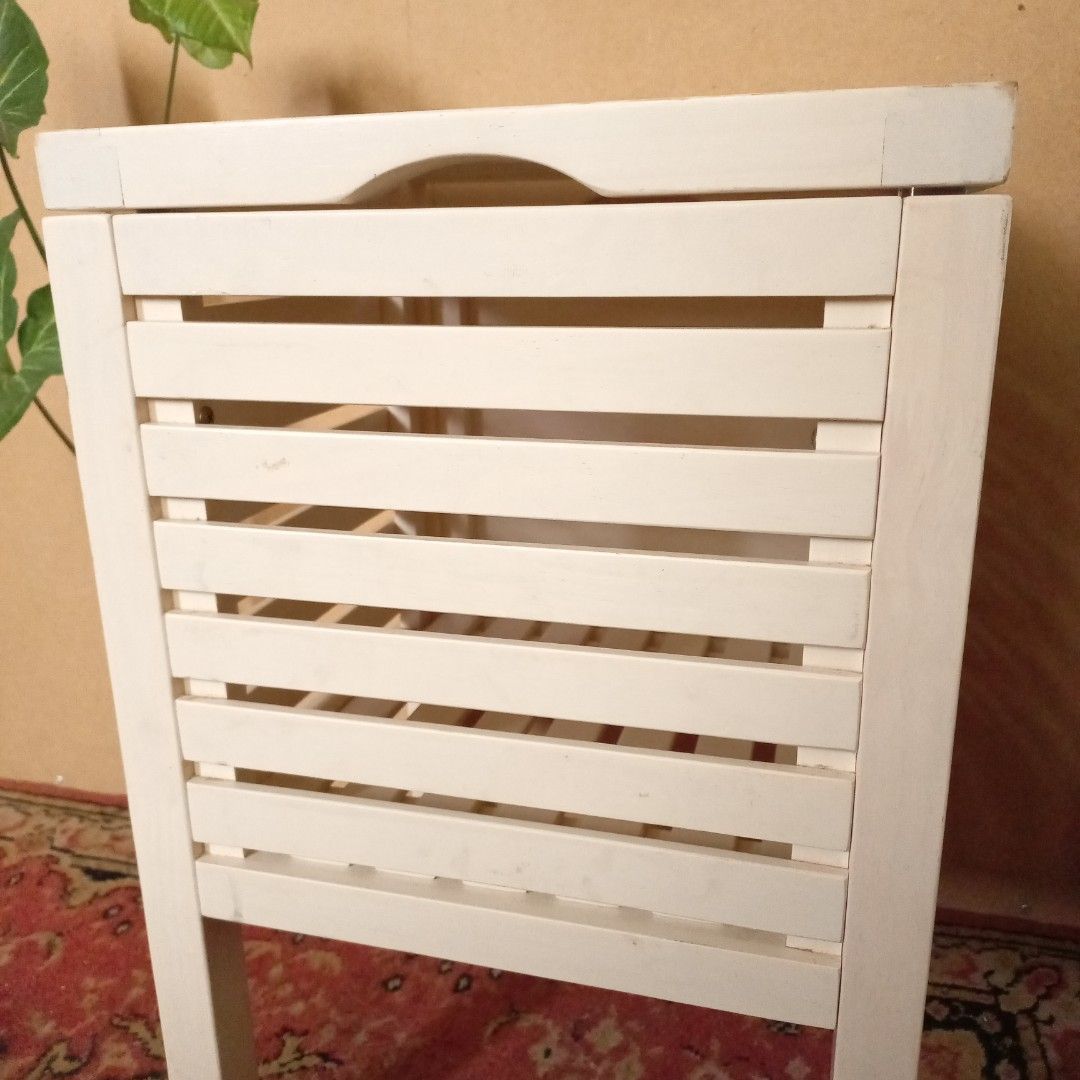 Ikea muskan wooden storage stool, Furniture & Home Living, Furniture ...