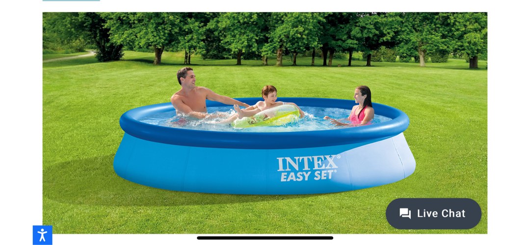 Intex EasySet 12’ inflatable pool with full accessories, Furniture ...