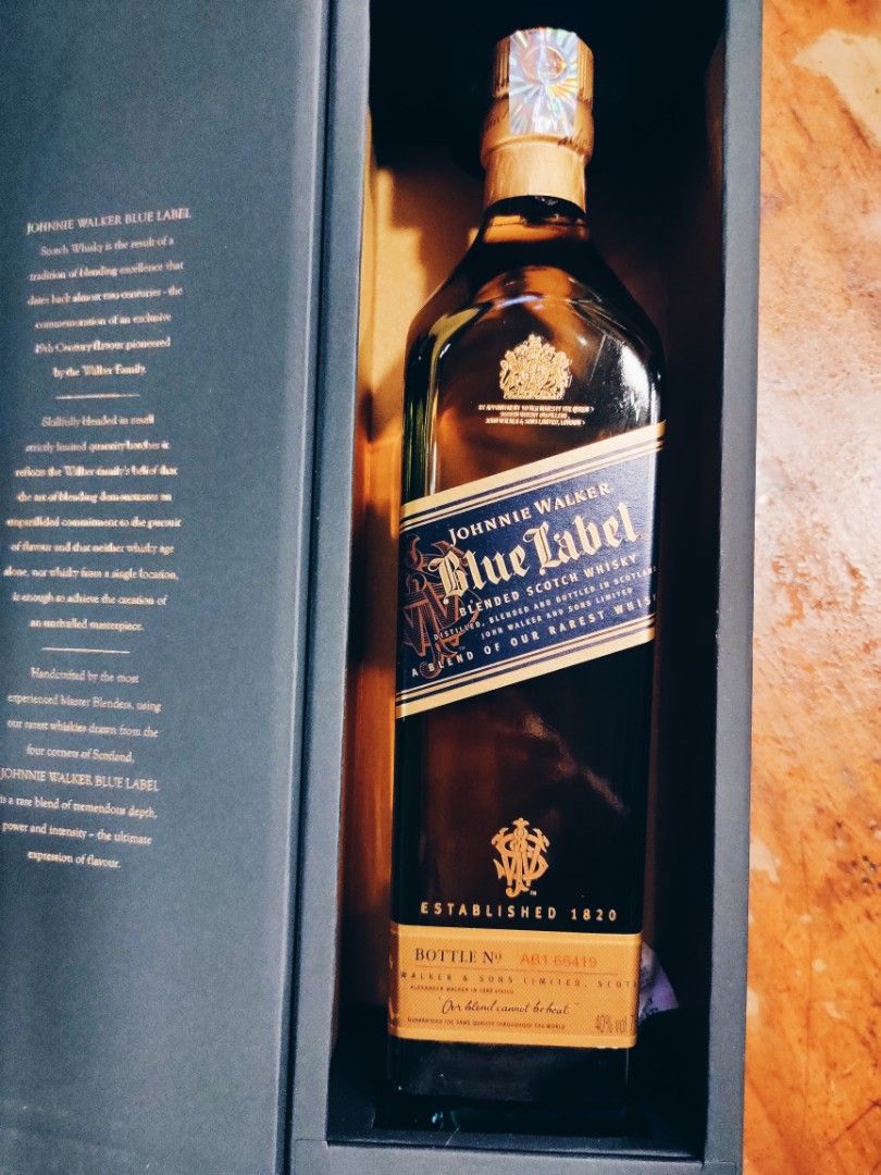 Johnnie Walker Blue Label 750ml, Food & Drinks, Beverages on Carousell