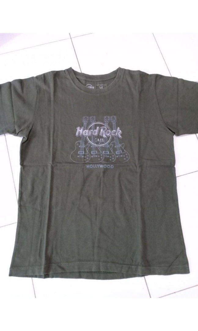 Kaos Hard Rock Hardrock hijau lumut, Fesyen Pria, Pakaian , Atasan di ...