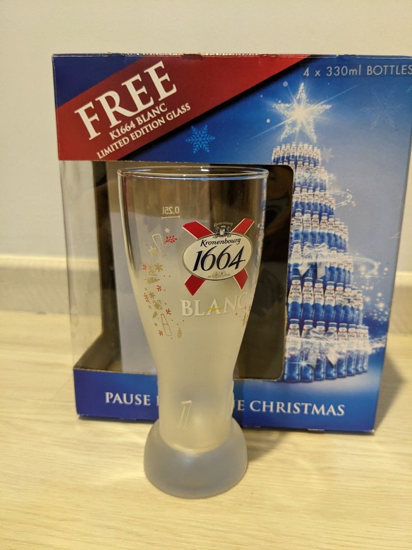 Kronenbourg 1664 Blanc beer glass 330ml, Furniture & Home Living ...
